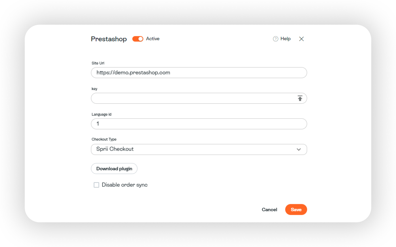 Set up Prestashop integration