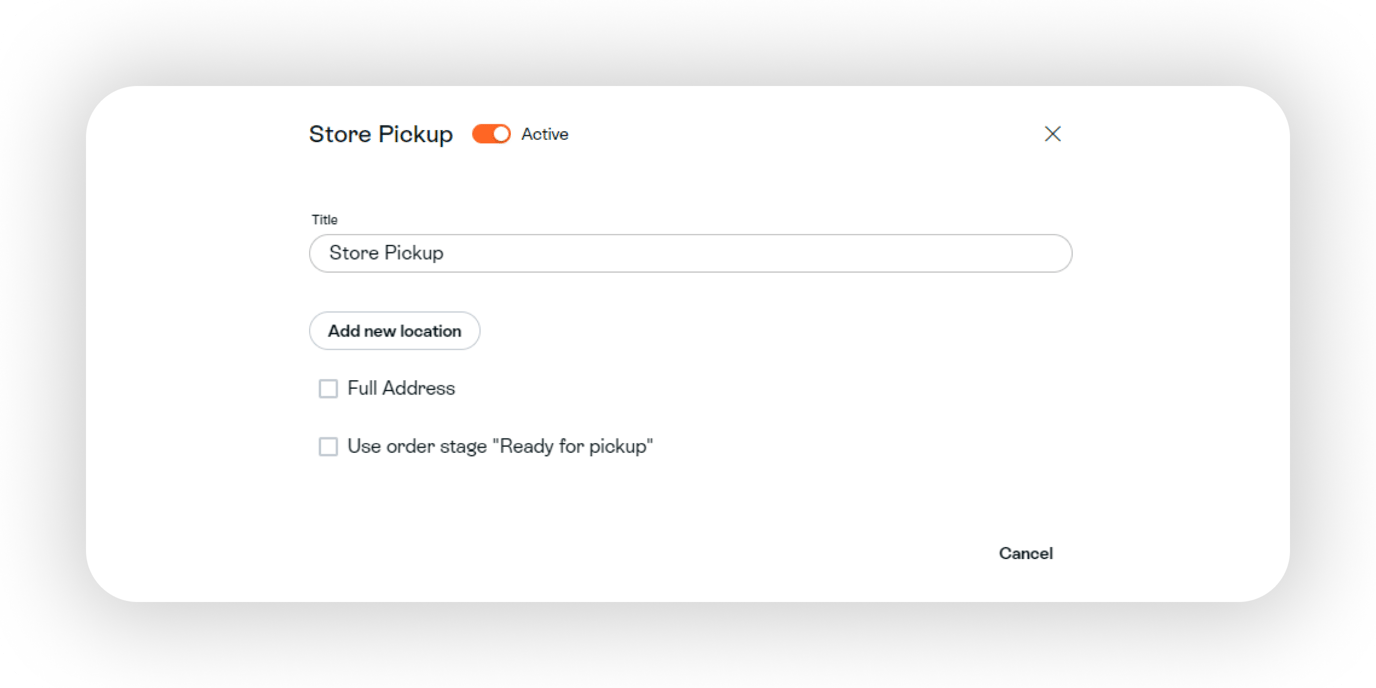 How to set up "Store Pickup"